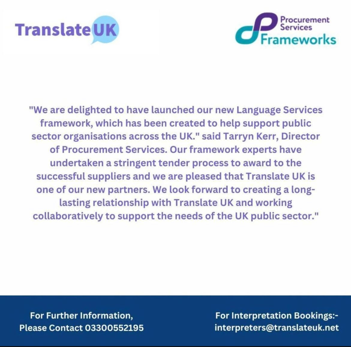 Procurement Services Frameworks - Translate UK
